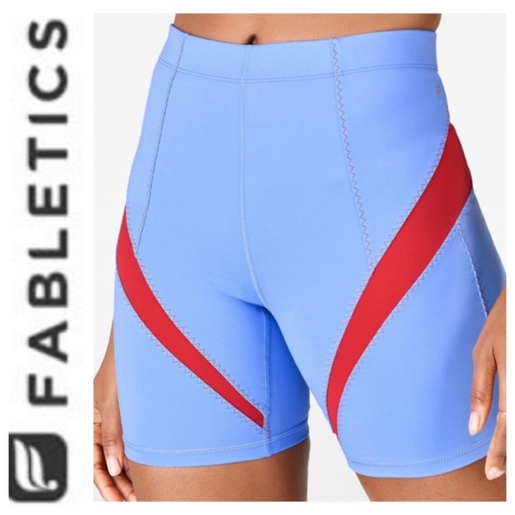 Fabletics | Shorts | Sky Blue Red Motion365 Workout Shorts Fabletics X ...